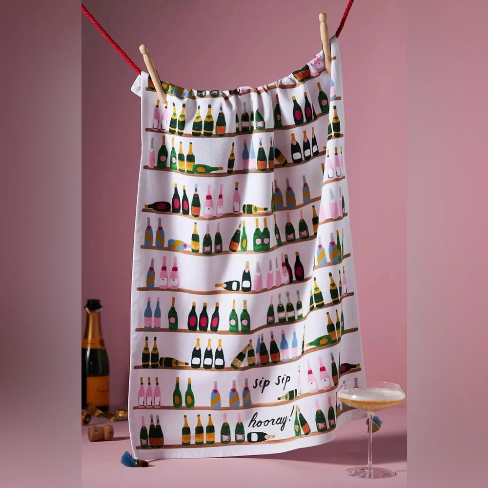 Kitchen | Anthropologie Sip Sip Hooray Dish Towel | Poshmark
